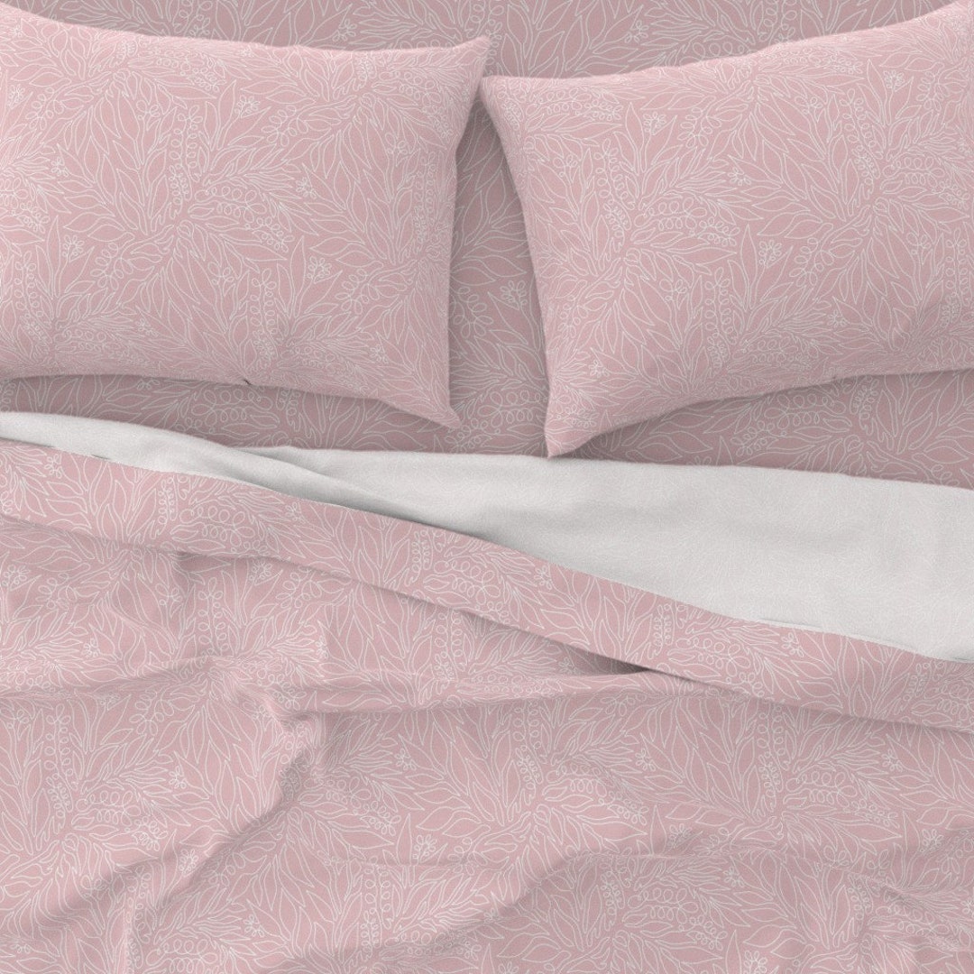 Blush Organic Shapes Sheets Blush Pink Botanical by - Etsy