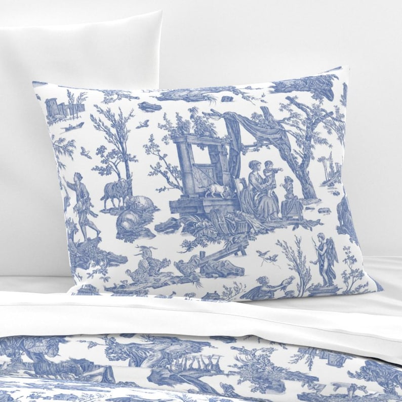 Country Toile Bedding - French Toile in Blue by Pickychicken - Blue ...