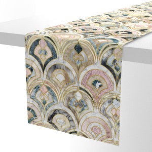 Art Deco Table Runner Marble Art Deco Soft Pastels by Micklyn Marble ...