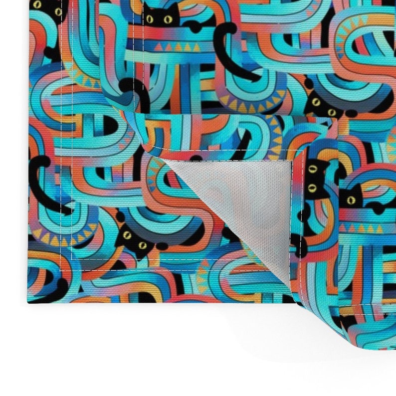 Cute Cats Placemats set of 2 Geo Cats Maze by Micklyn - Etsy