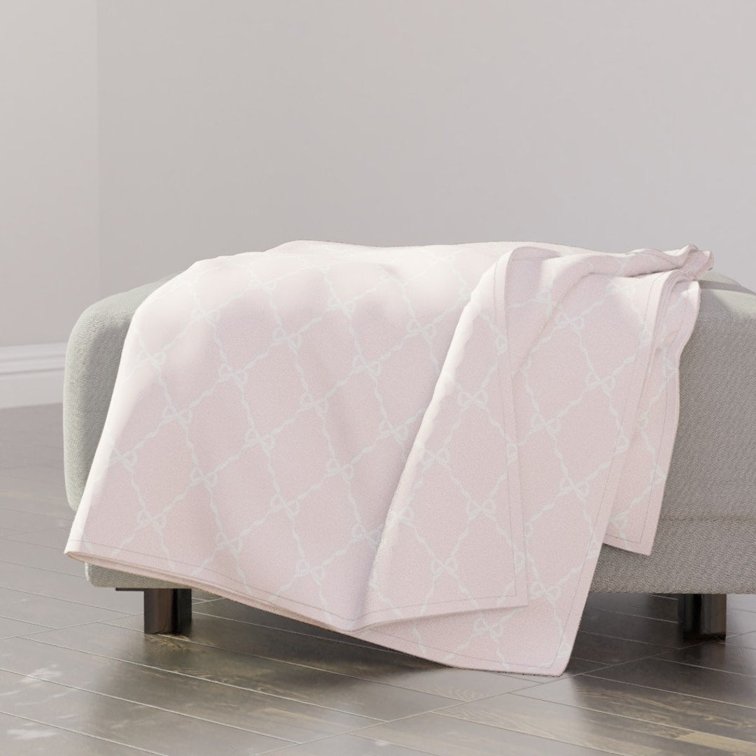 Traditional Throw Blanket - Bow Trellis Pink by Prettyfestive - Preppy ...