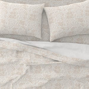 Neutral Beige Floral Sheets - Floral Neutral Beige by Lolahstudio ...