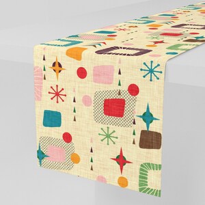 Retro Mod Table Runner 1950s Atomic Pattern by Bruxamagica - Etsy