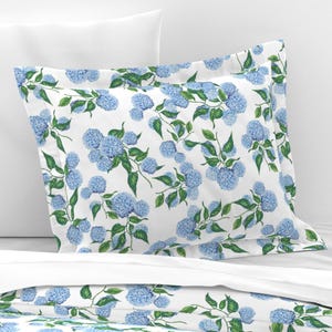 Hydrangea Floral Bedding - Hydrangea Blue by Chrissyink - Blue Green ...