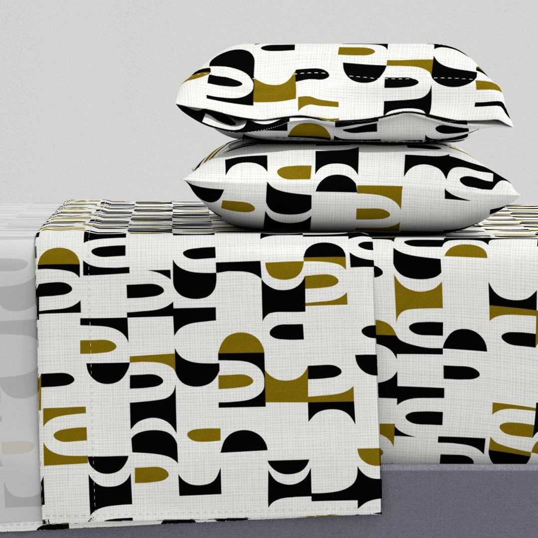 Mid Century Mod Sheets Modern Curves by Ottomanbrim Striped Geo ...