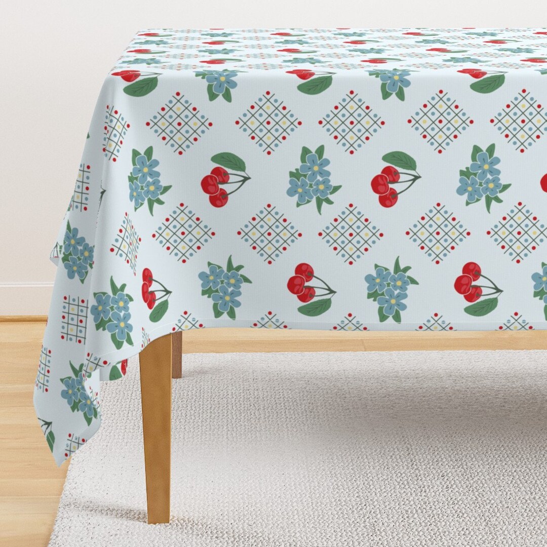 Retro Cherry Tablecloth 1940's Cherry by Lioriel - Etsy