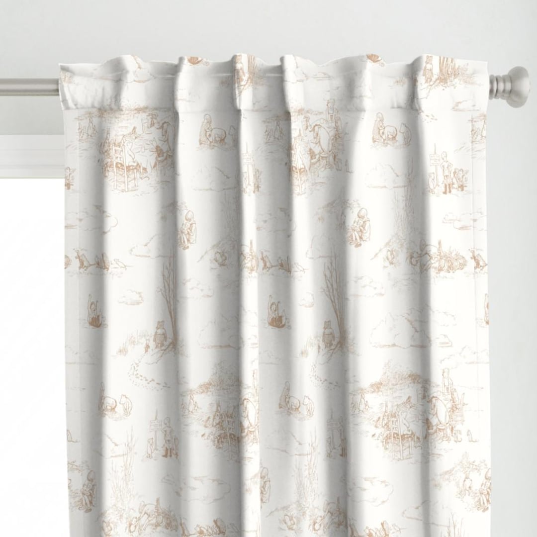 Pooh Soft Honey Curtain Panel - Pooh Toile Honey by At_the_cottage ...