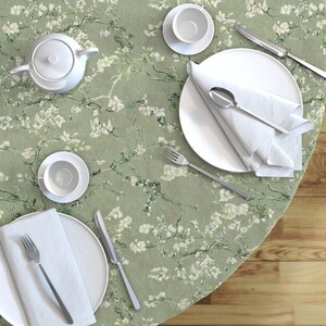 Impressionist Tablecloth - Almond Blossom Sage by Delinda_graphic ...