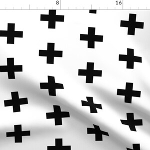 Plus Sign Sheets Black Crosses On White by modfox | Etsy