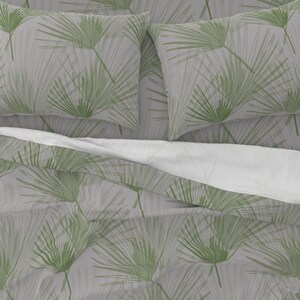 Foliage Sheets Palm Leaves Pale Slate Grey by Julesjac964 Tropical ...