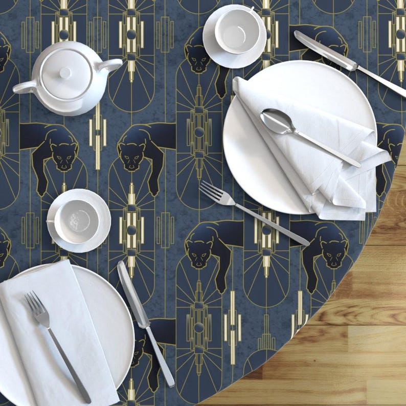 Art Deco Jungle Tablecloth - 1920s Panther by Lucy_conway - 1920s ...