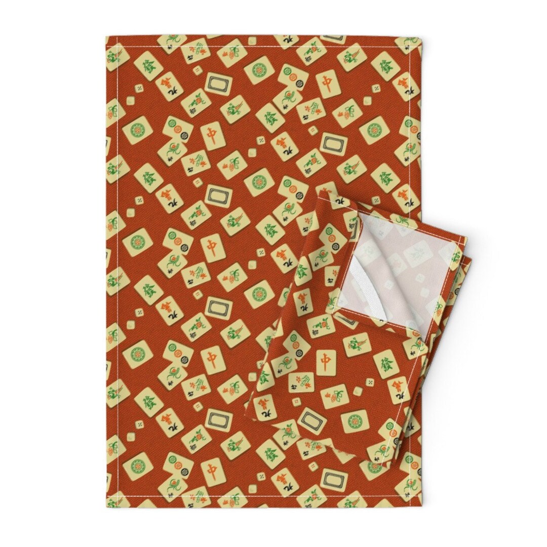Mahjong Tiles Tea Towels set of 2 Mahjong Modern by Muhlenkott Chinese ...