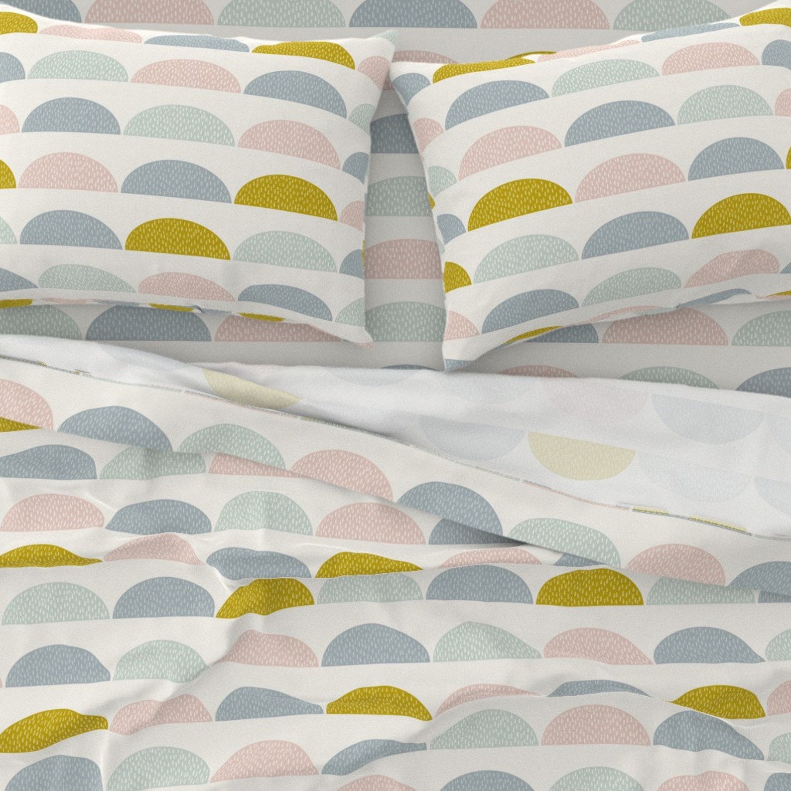 Half Scallop Sheets Farm Hills on the Farm by Melarmstrong - Etsy