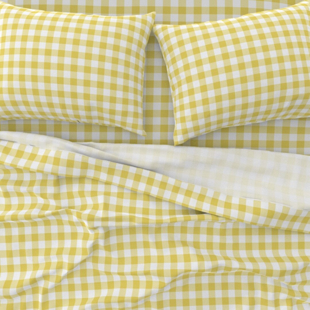 Plaid Sheets Gingham Yellow by Littlerhodydesign Country - Etsy