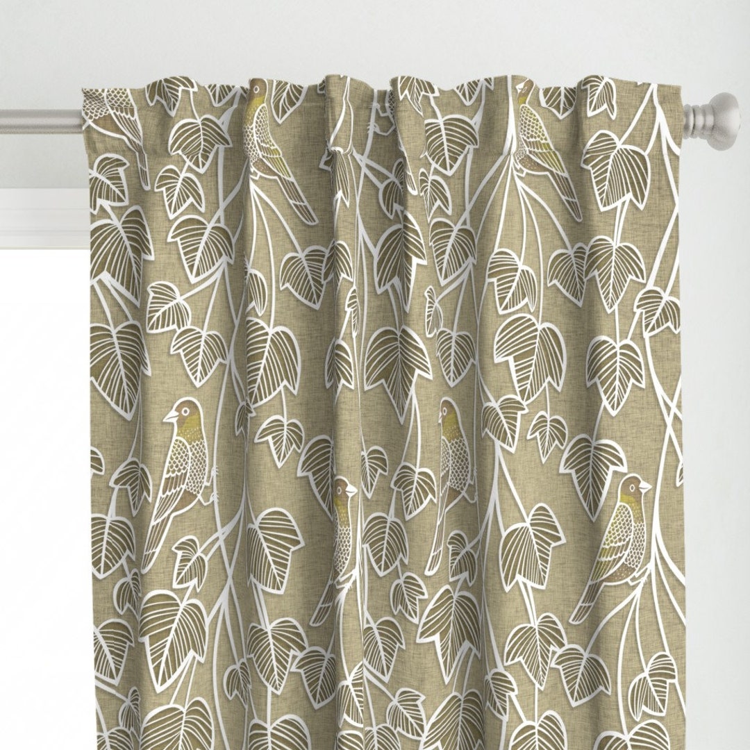Garden Curtain Panel Birds and Vines Finches and Ivy Large by Patricia ...