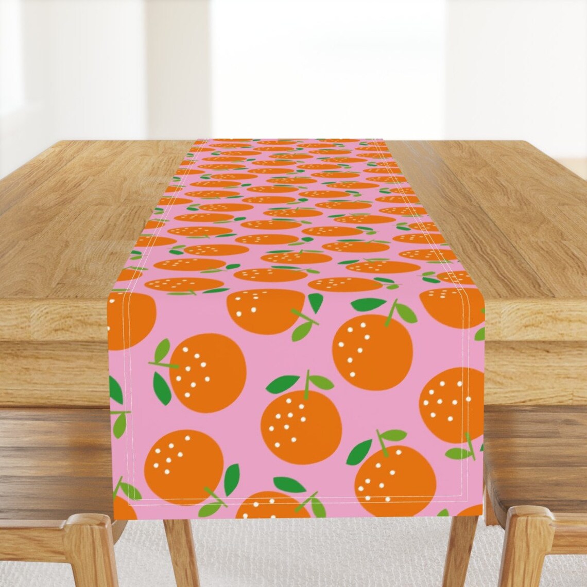 Bright Oranges Table Runner - Oranges on Pink by Cerigwen - Citrus ...