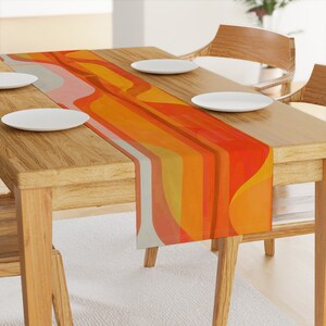 Bright Mid Century Table Runner - Citrus Colors Retro Inspired Atomic ...
