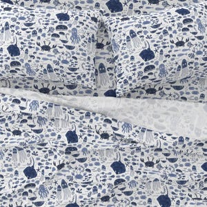 Ocean Animals Sheets - Under the Deep Blue Sea by Red_raspberry_design ...