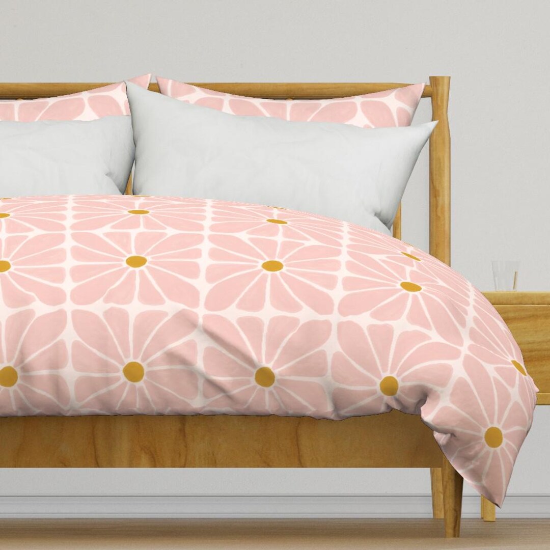 Geometric Floral Bedding - Groovy Retro Rose by Made_by_kay - Flowers ...