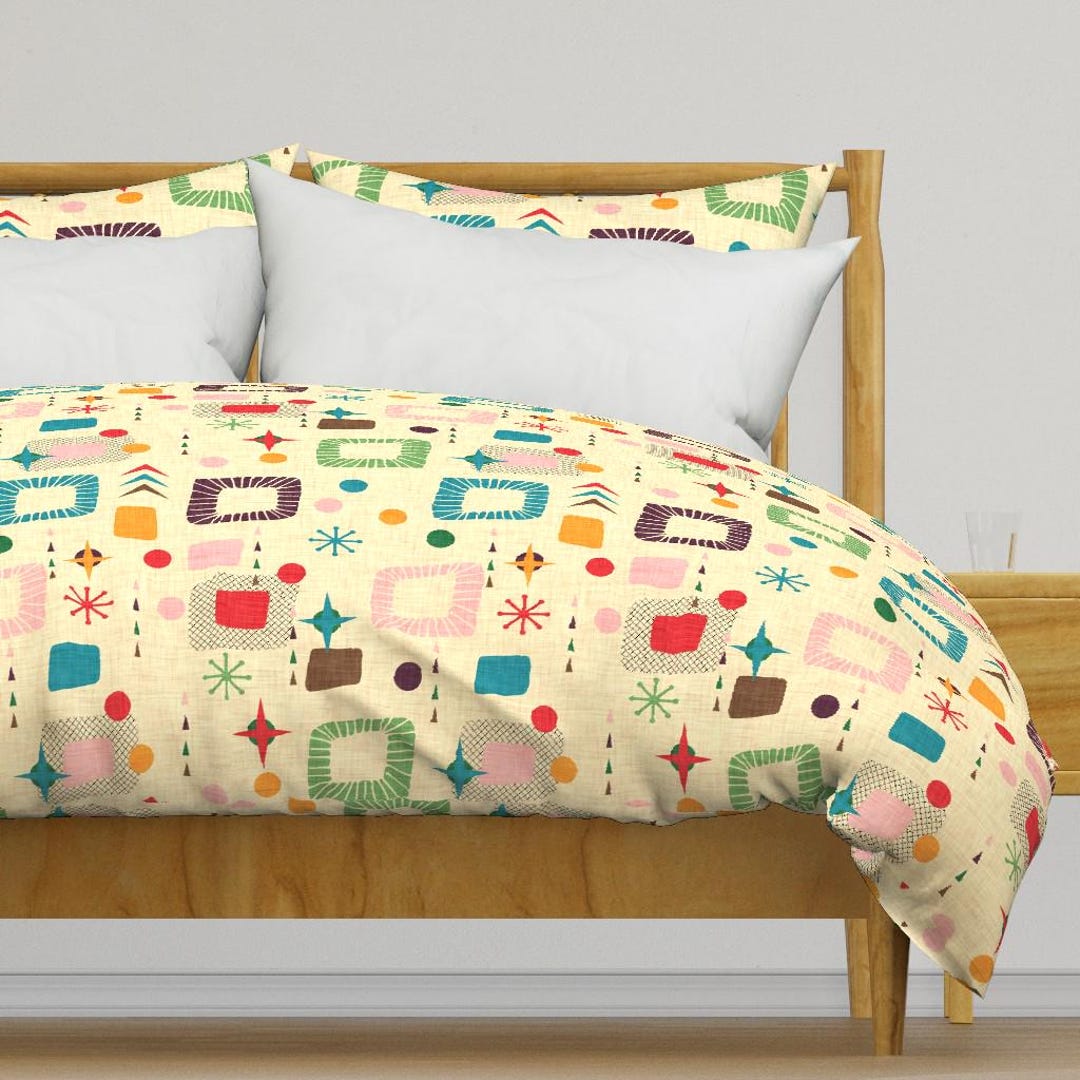 Retro Mod Bedding - 1950s Atomic Pattern by Bruxamagica - Mid Century ...