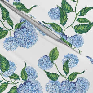 Hydrangea Floral Bedding - Hydrangea Blue by Chrissyink - Blue Green ...