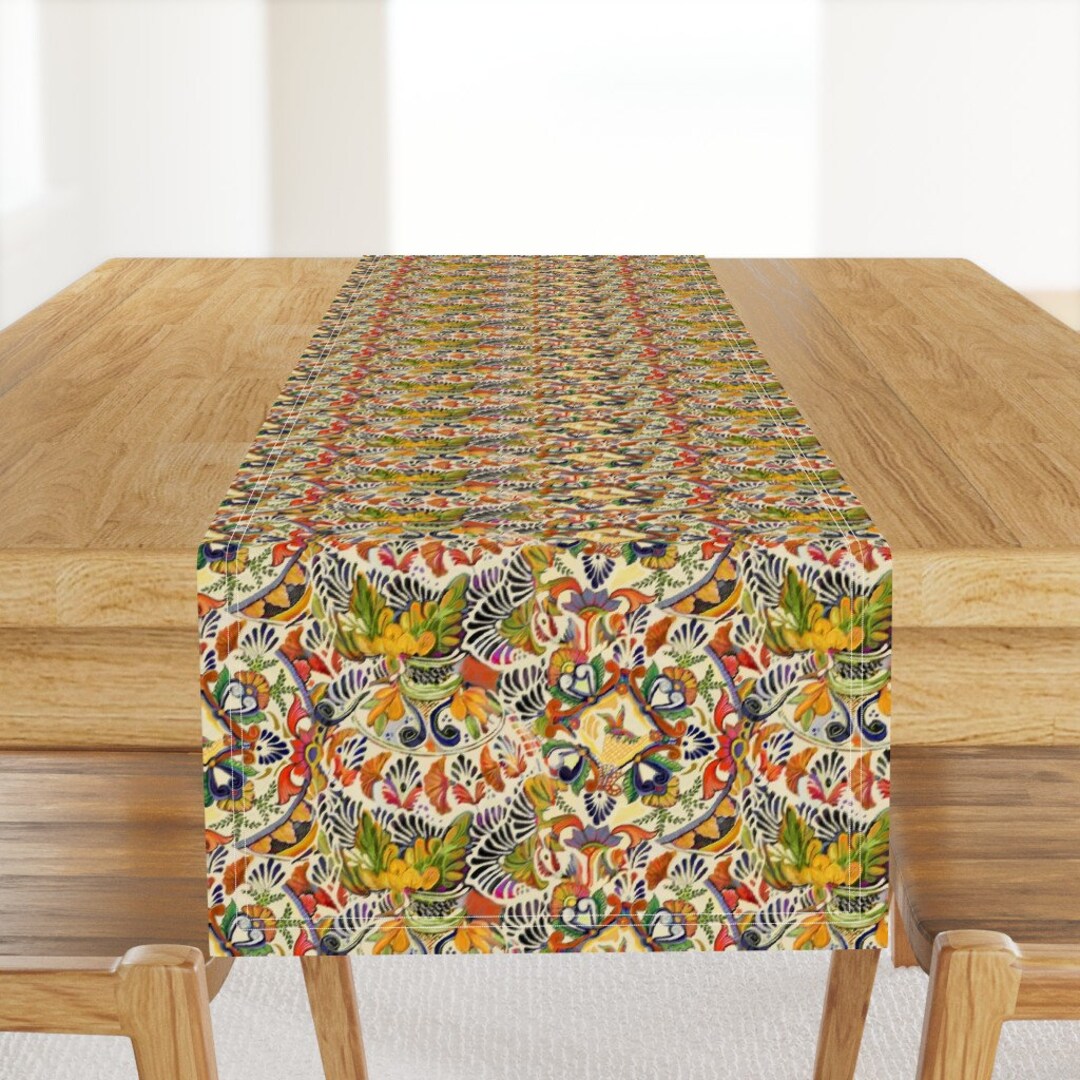 Mexican Style Table Runner - Talavera Scramble by Wren_leyland - Folk ...