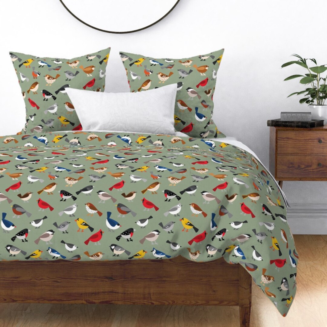 Birds Duvet Cover Busy Bird Feeder by Shinyhappyworld - Etsy