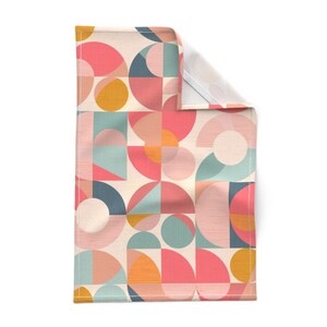 Modern Geometric Tea Towels set of 2 Mid Century Geometry by Evamatise ...