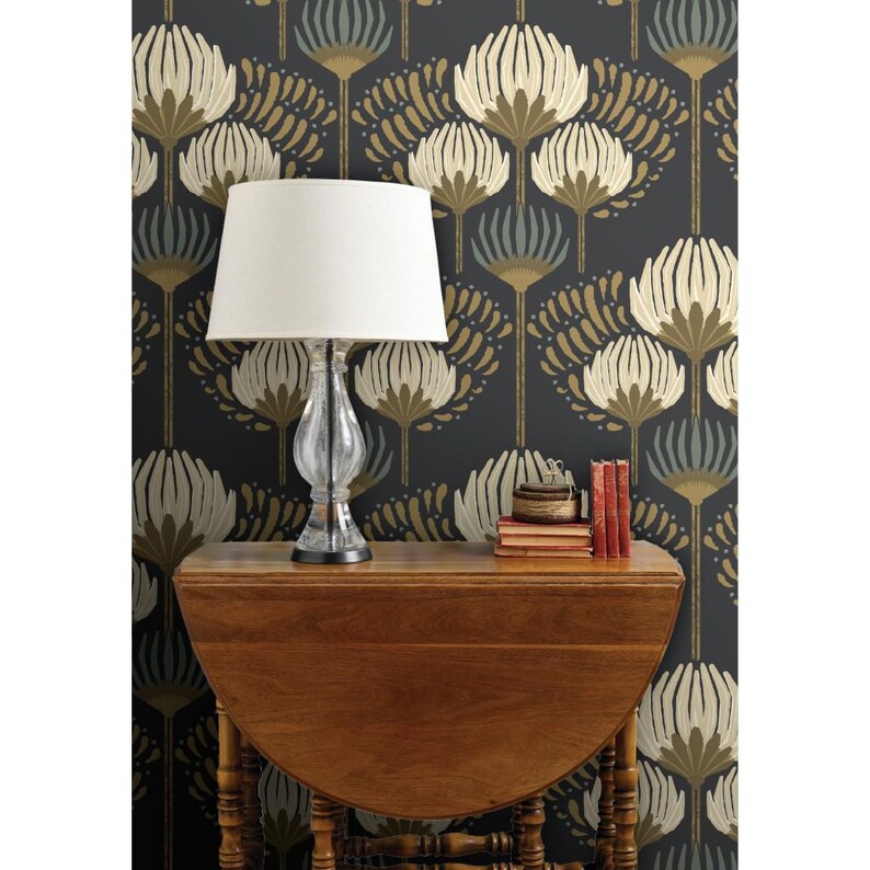 Hollywood Regency Non-pasted Wallpaper - 1920 Blossom Floral by Nancy ...