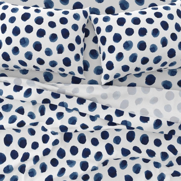 Navy Blue Polka Dot - Etsy