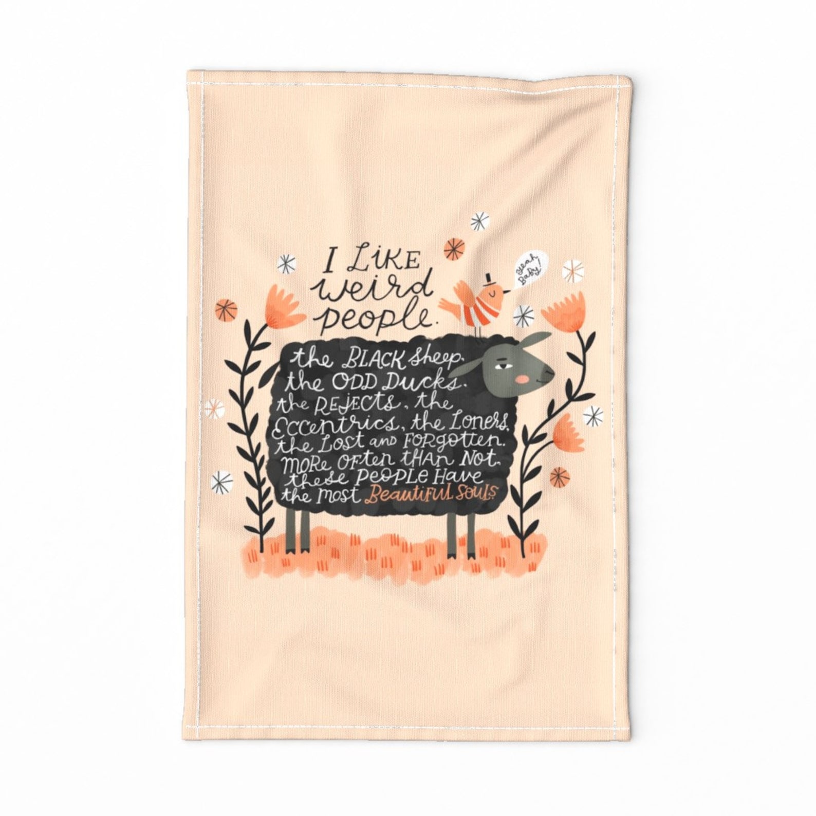 Black Sheep Tea Towel - I Like Weird People by Cynthiafrenette - Weirdo ...