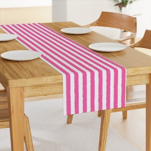 Bright Pink Stripe Table Runner Hot Pink Stripes by - Etsy