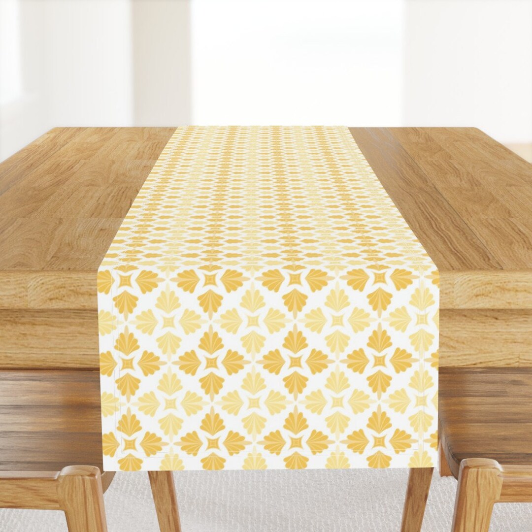 Yellow Table Runner 20s Parlor Decor by Themadcraftduckie - Etsy