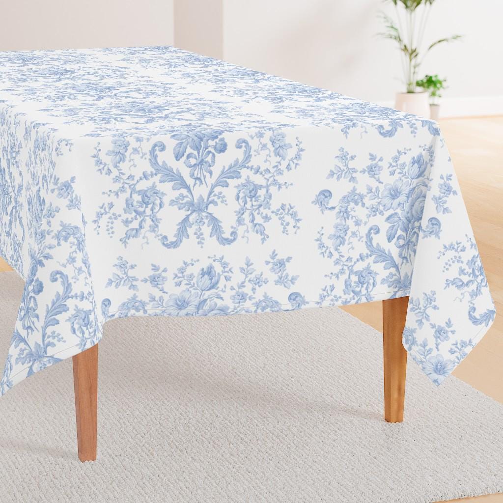 Grandmillennial Tablecloth - Faded Rococo White by Lilyoake ...