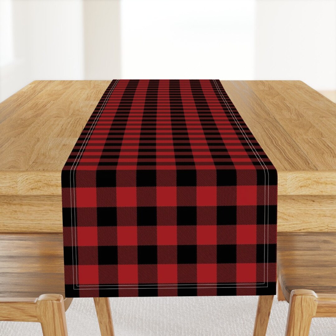 Buffalo Check Table Runner - Buffalo Check Red Black by Sugarfresh ...