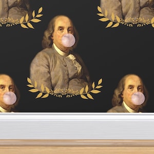 Benjamin Franklin Non-pasted Wallpaper - Benji Bubble Gum by Rebelmod ...