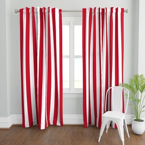 Circus Tent Stripe Curtain Panel - Carnival Red Vertical Stripe Custom Curtain Panel - Carnival ...