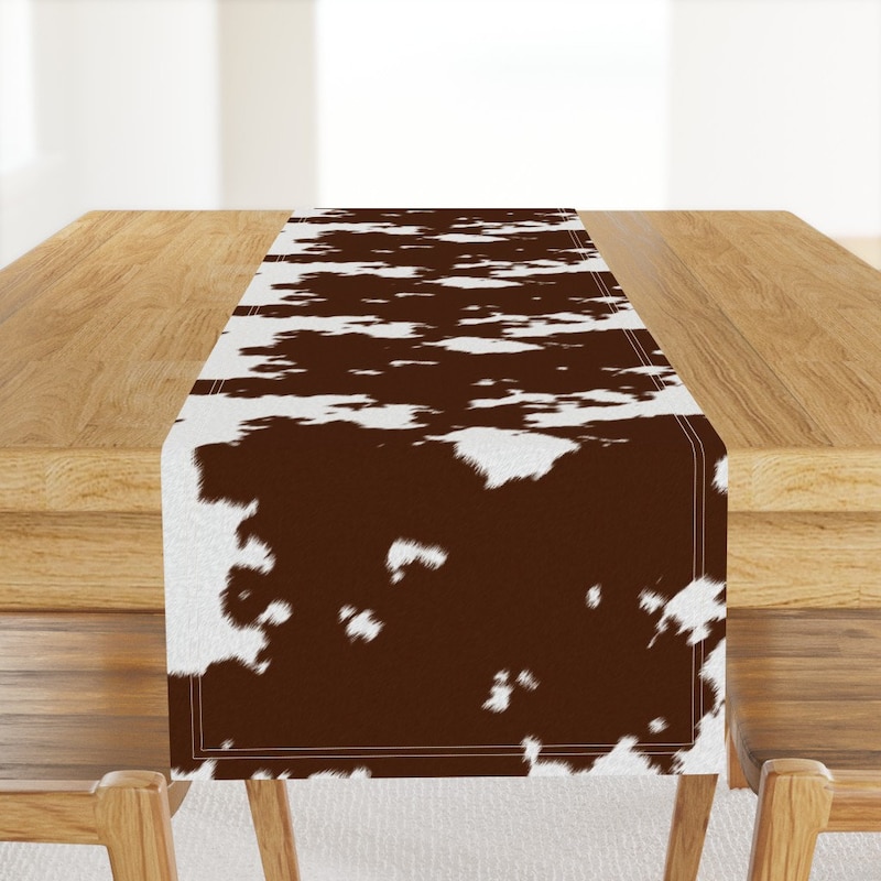 Cow Print Table Runner - Etsy