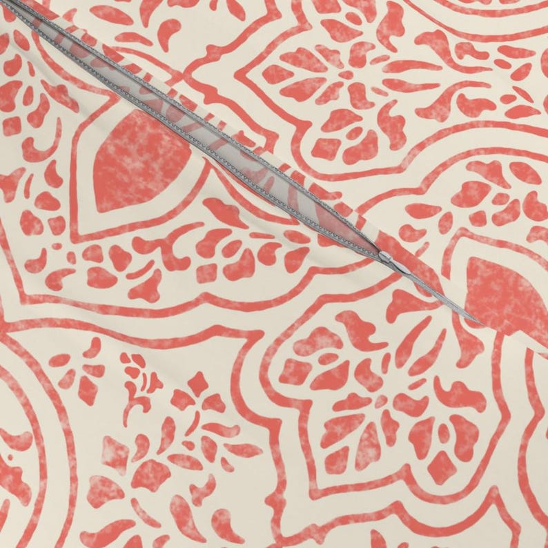 Bohemian Coral Batik Bedding - Coral Batik by Peacoquettedesigns ...