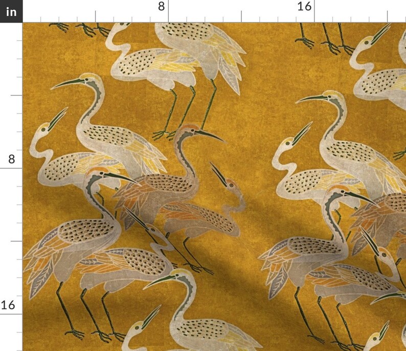Elegant Cranes Curtain Panel Deco Cranes by Cooper&craft - Etsy