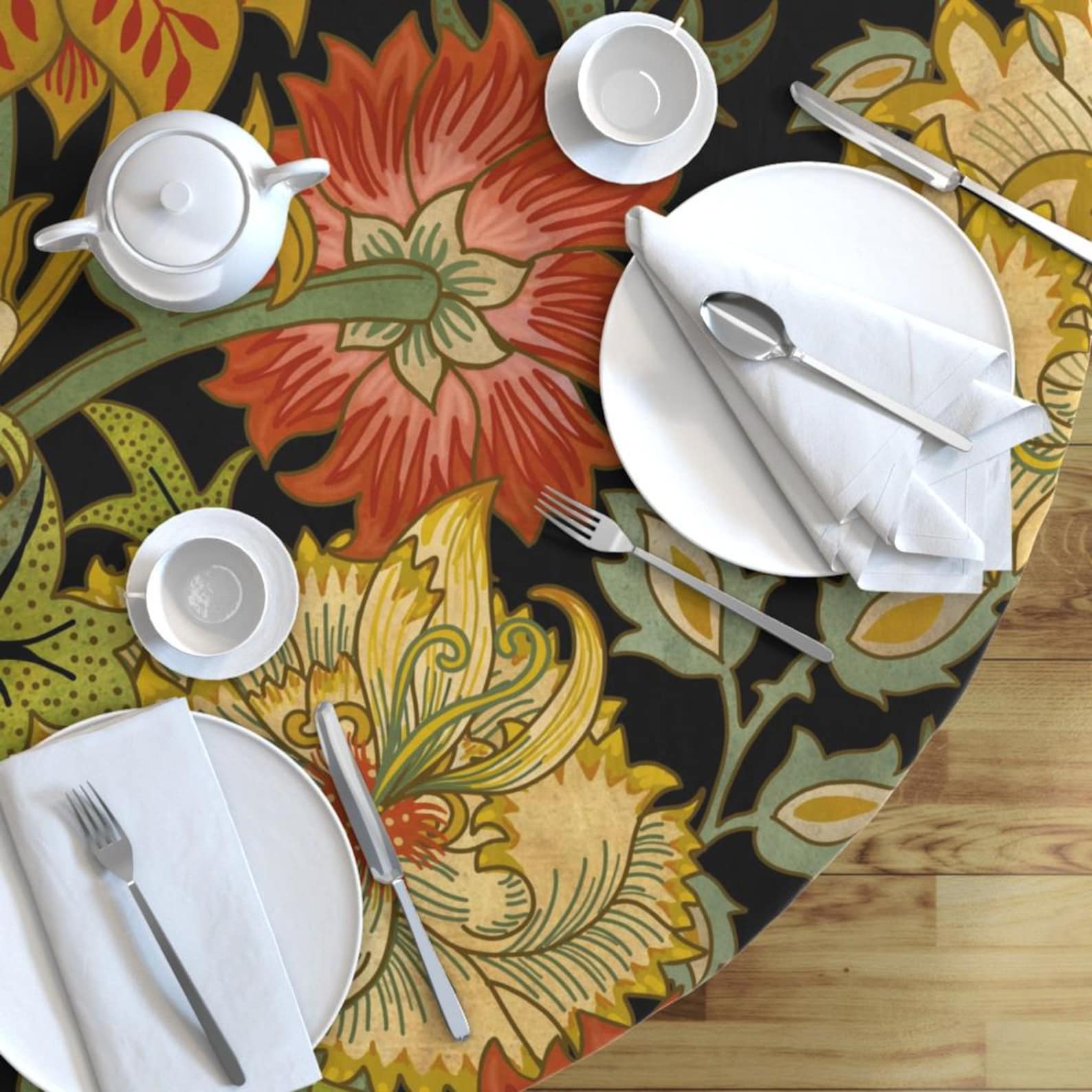 Art Nouveau Tablecloth - Large Garden by Hnldesigns - Folk Art William ...
