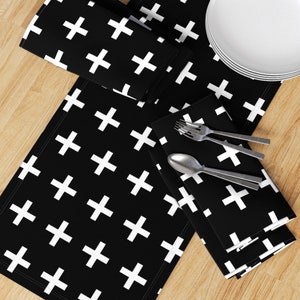 Swiss Cross Table Runner - Cross - Black and White by Andrea_lauren ...