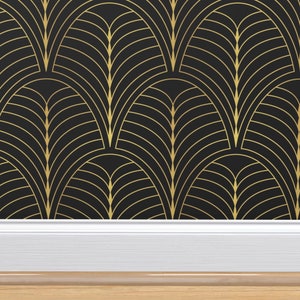 Art Deco Scallops Non-pasted Wallpaper Art Nouveau 1920s Inspired - Art ...
