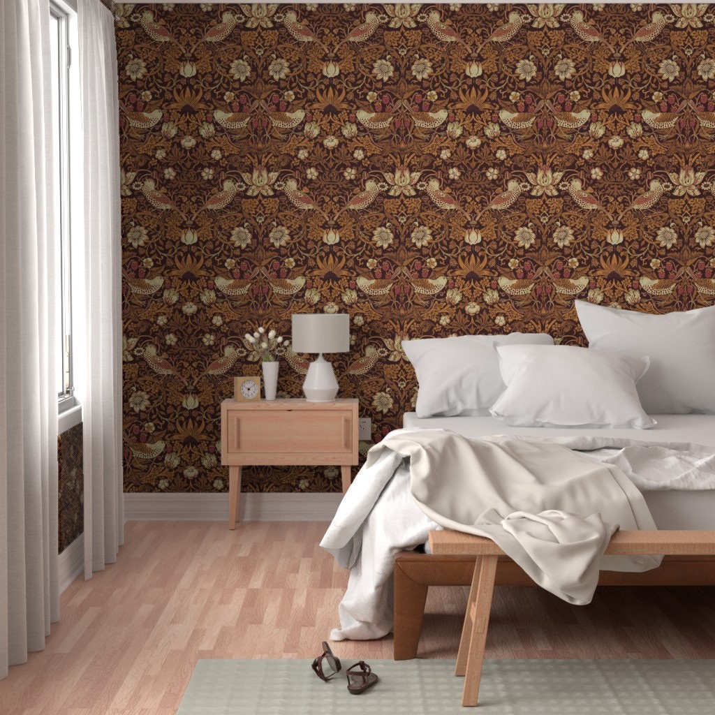 Rust Victorian Non-pasted Wallpaper William Morris Historical ...