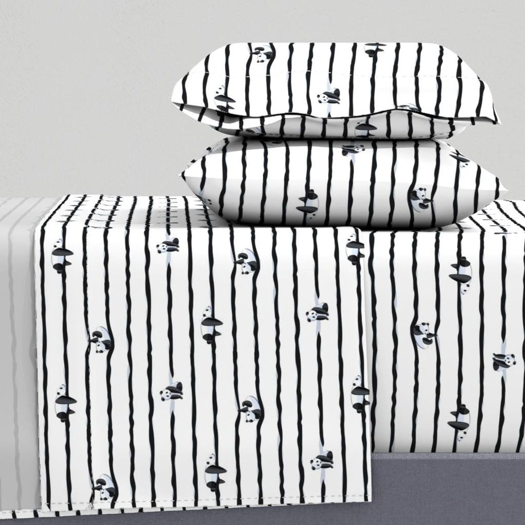 Cute Pandas Sheets - Stripes and Pandas by Daesi-grafik - Wonky Stripes ...