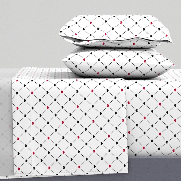 Red Heart Sheet Set - Etsy
