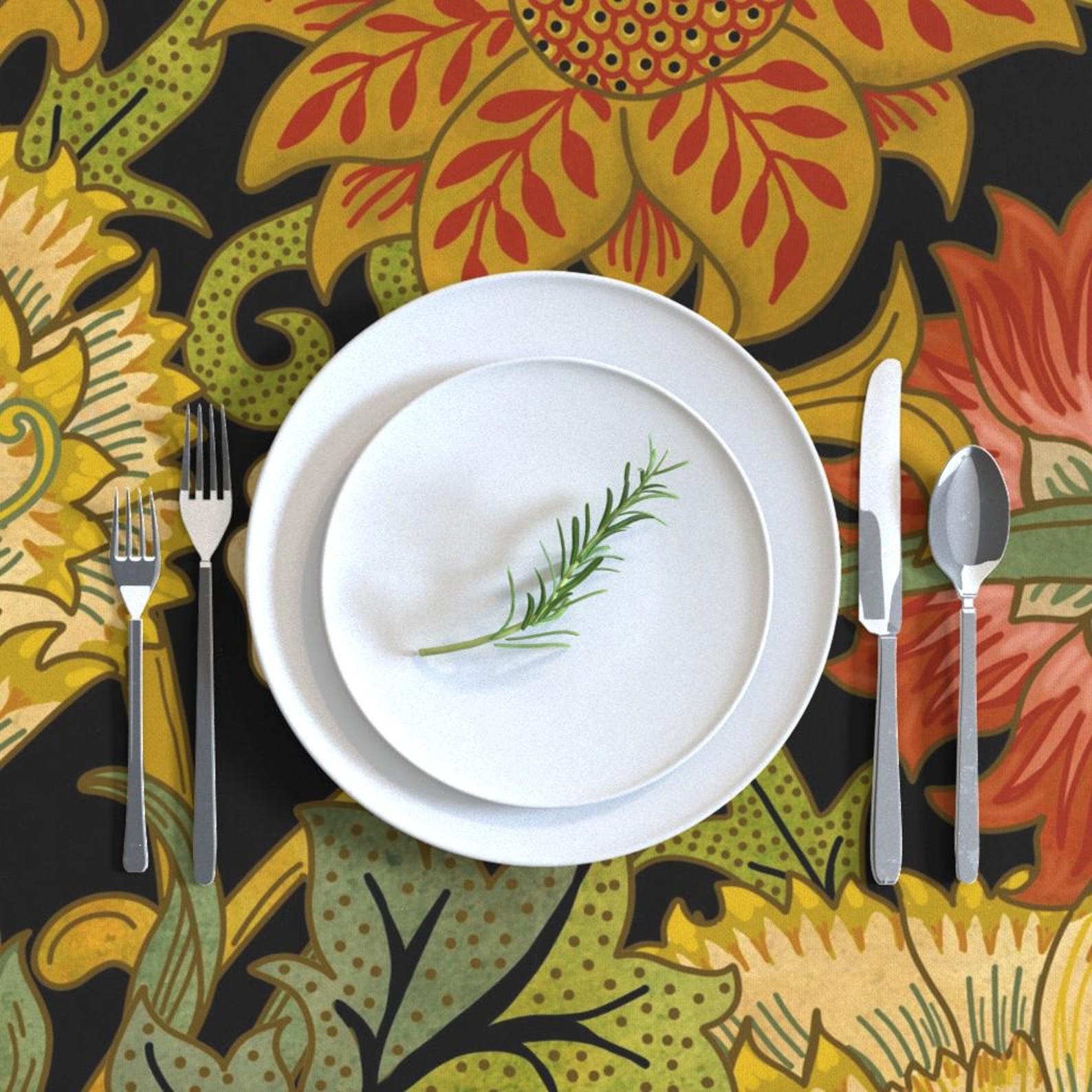 Art Nouveau Tablecloth - Large Garden by Hnldesigns - Folk Art William ...