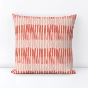 Coral Stripes Throw Pillow - Coral Stripes by Juliaschumacher ...