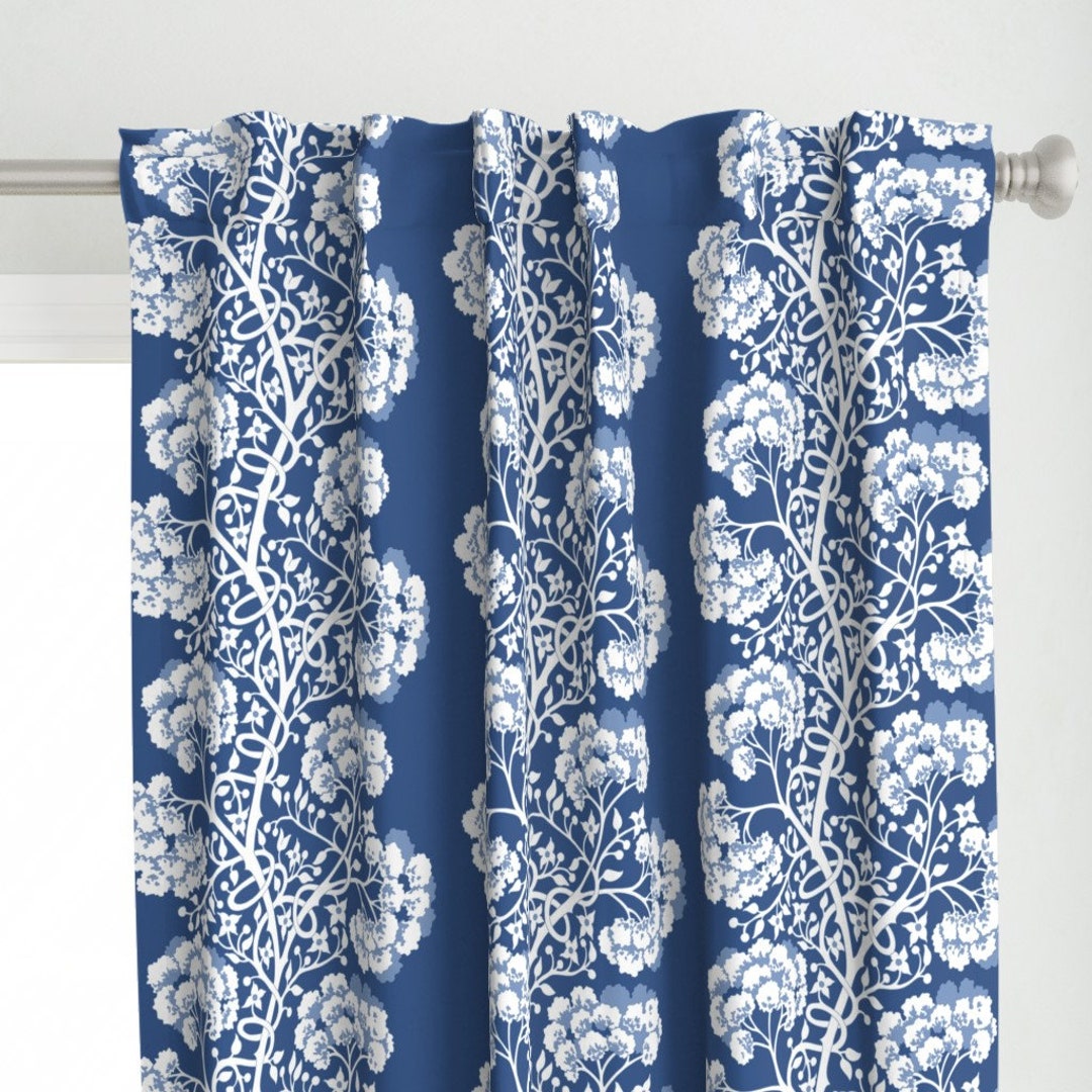 Chinoiserie Curtain Panel Chinoiserie Stripe by Rebekahmerkle Vintage ...