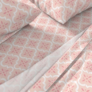 Moroccan Sheets Blush Pink Ikat Moroccan Flower by - Etsy